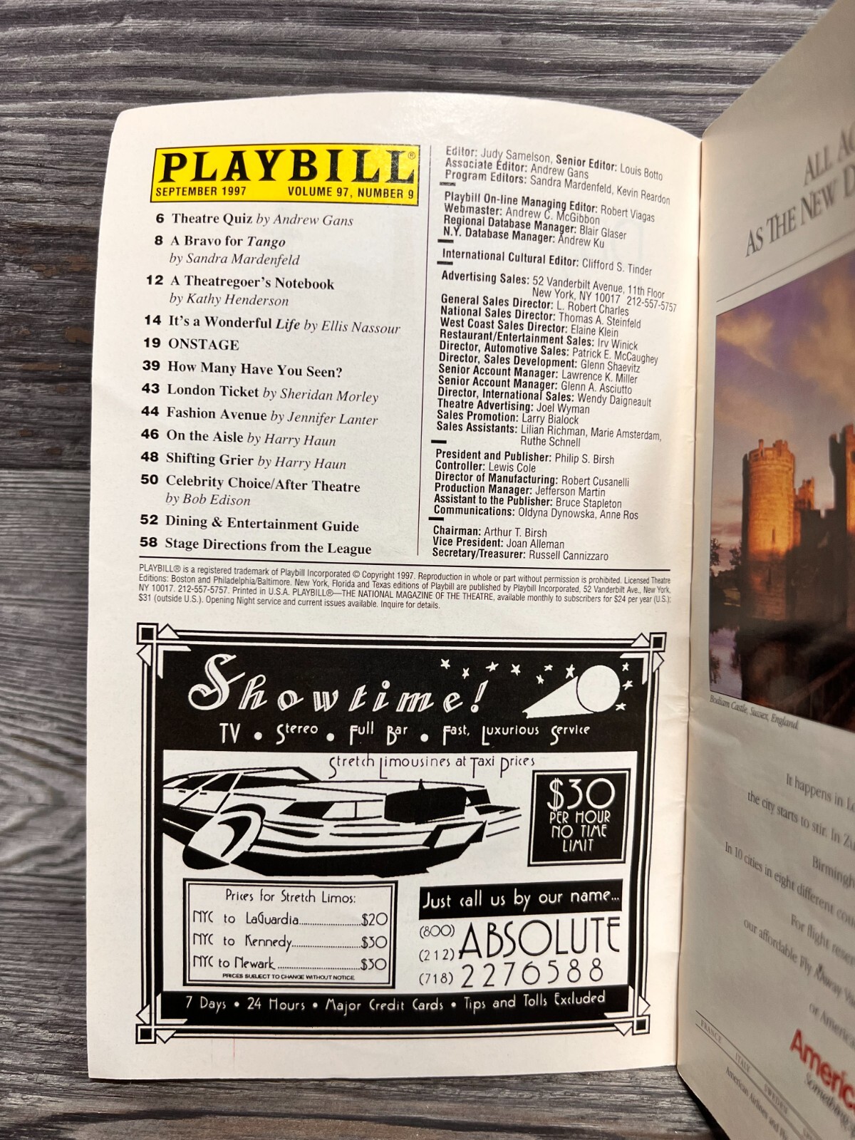 STOMP, PLAYBILL, SEPTEMBER 1997, ORPHEUM THEATRE | eBay