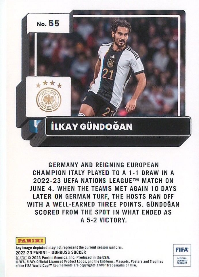 Ilkay Gundogan 2022-23 Panini Donruss Soccer Base Card #55 Germany | eBay