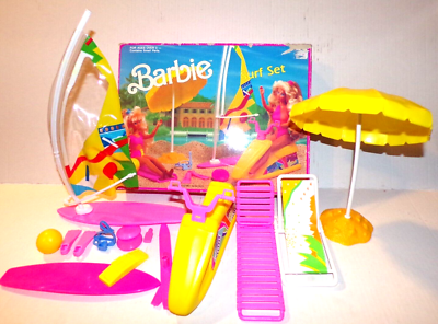 Vintage Mattel Barbie Surf Set 1980s Beach Accessories Waverunner Surf ...