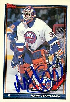 Mark Fitzpatrick autographed Hockey Card (New York Islanders) 1991 ...
