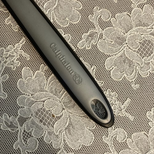 Calphalon Slotted Spatula Flipper Turner Black Nylon Gray Silicone 13.5 ...