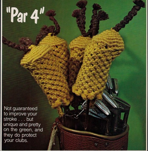 Par 4 Macrame Golf Club Socks Mitts Pattern in Macrame Playthings Book ...