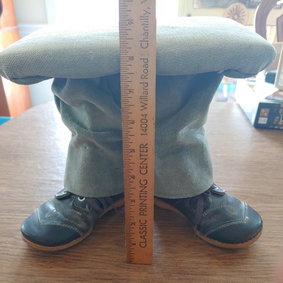 Custom Halloween Wood wierd psycho Doll Bench 10x6x9 half human dress ...