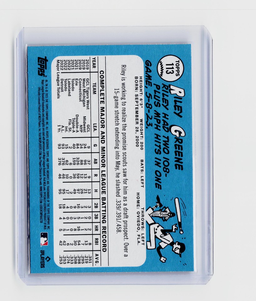 Riley Greene 2023 Topps Archives #113 RC Detroit Tigers Rookie | eBay