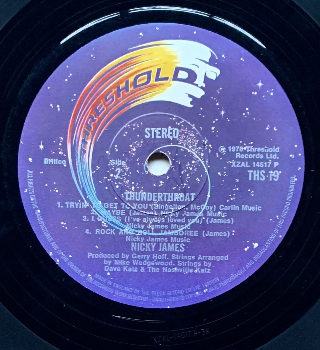 Nicky James / Thunderthroat - Vinyl Lp UK 1st Press 1976 THRESHOLD ...