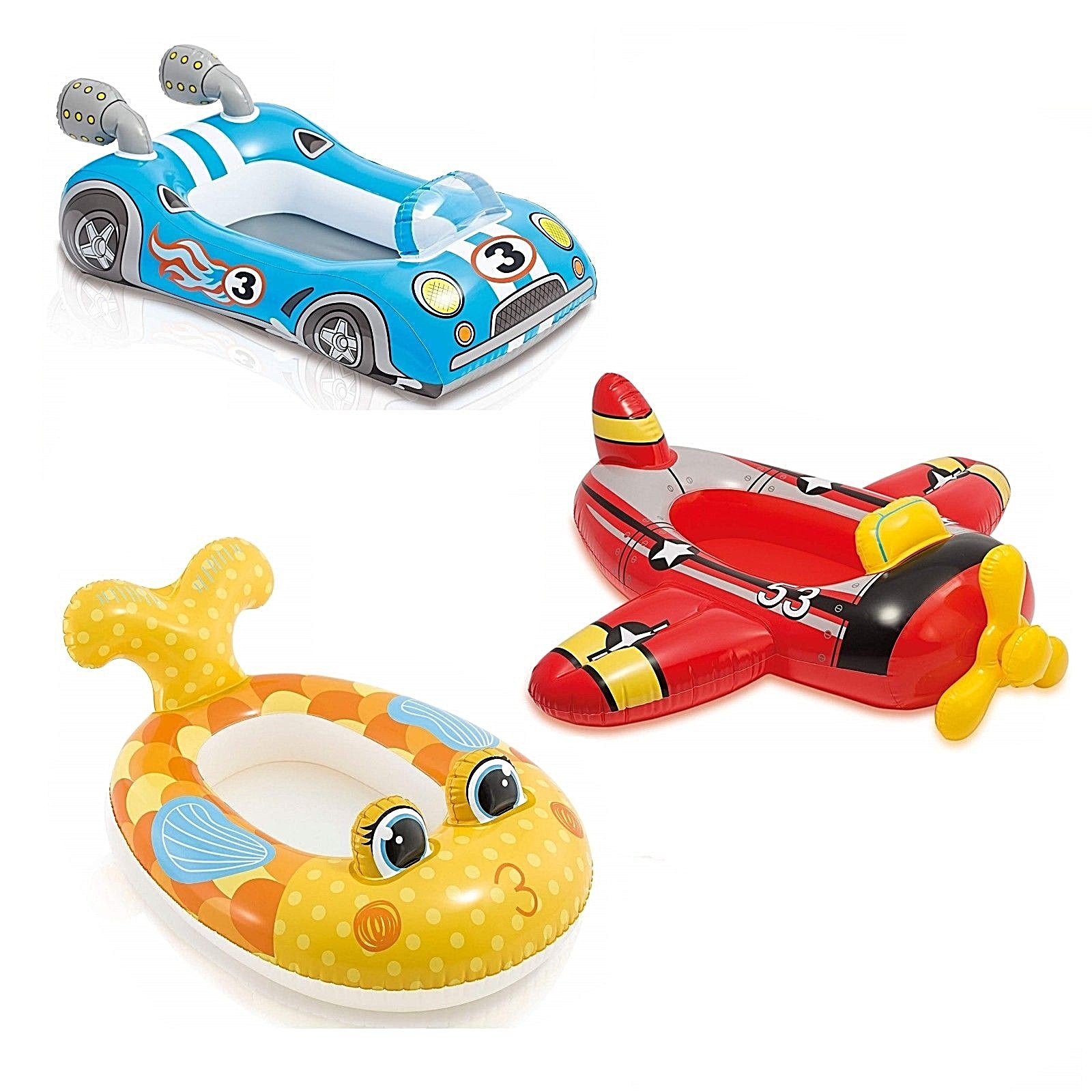 Intex Kids Inflatable Ride On Swim Pool Float Lilo Boat Plane Car Fish ...