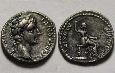 Rare Genuine Ancient Roman silver coin denarius Tiberius, Livia 14-37 A ...