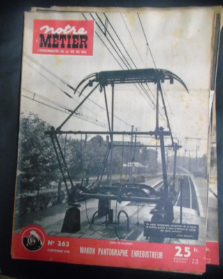 Notre métier N° 263 4 septembre 1950 Train Chemin de fer SNCF Wagon ...