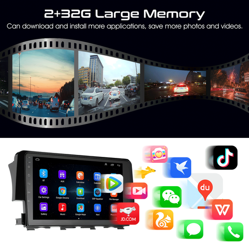 Android 12 Car Stereo Radio GPS WIFI Apple Carplay RDS For Honda Civic ...