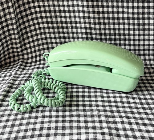 Vintage Bell Slimline Push button Phone Pastel Mint Green Trimline ...