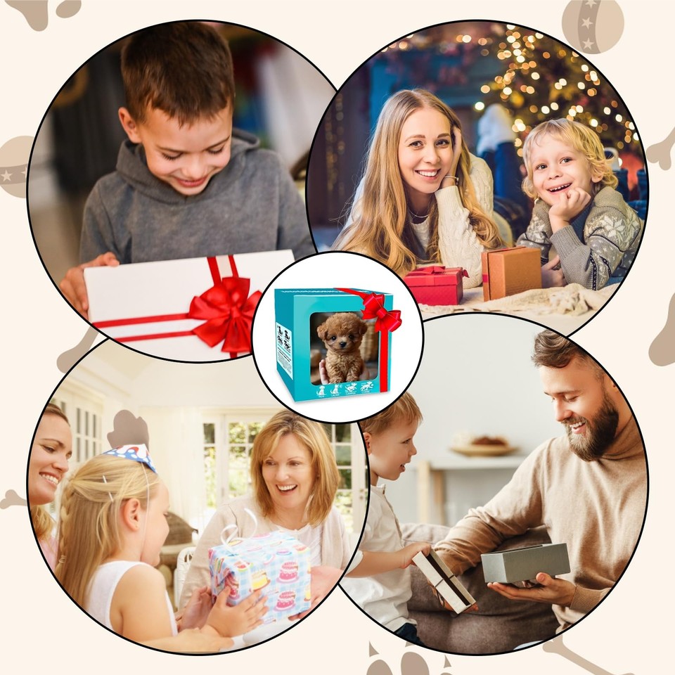 Realistic Robot Puppy Toy 6.3” Brown Soft Fur Interactive Gift for Kids ...