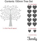 2 x Wooden MDF Tree Set inc. 24 free hearts and 2 x Family word - Craft ...
