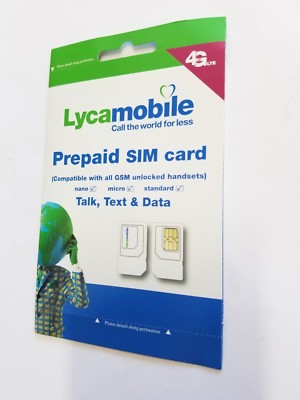 Lycamobile Prepaid Sim Card Nano Micro Standard Simcard Lyca Mobile Pre ...