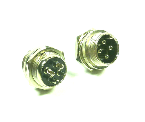 2-Pk 4 Pin Mic Microphone Plug Male Mobile Connector Audio Chassis ...
