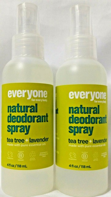 Everyone Everybody Natural Spray Deodorant Tea Tree 4oz Bottles for ...