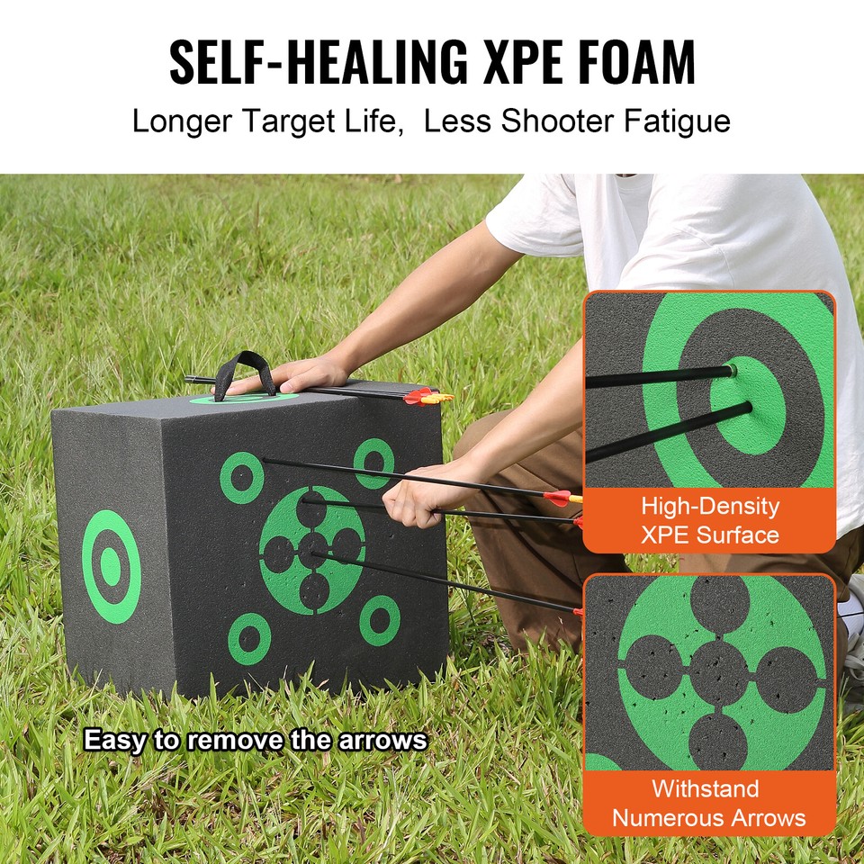 VEVOR 16"x18" Archery Target Foam Cube Arrow Target Outdoor Practice ...
