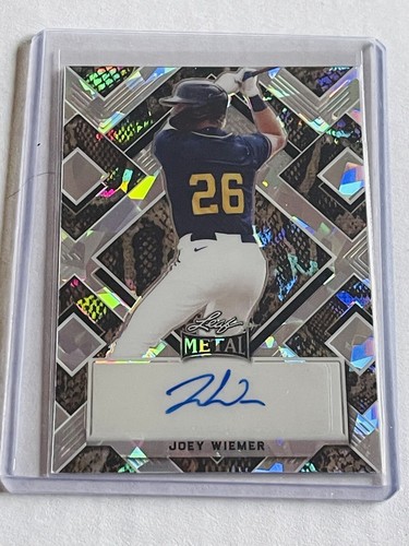 Joey Wiemer 2022 Leaf Metal Base Auto 3/3 Snakeskin Crystals #BA-JW3 ...