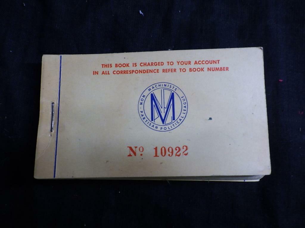 VINTAGE 1954 MACHINIST UNION DUES BOOK HISTORY LABOR MEADVILLE PA | eBay