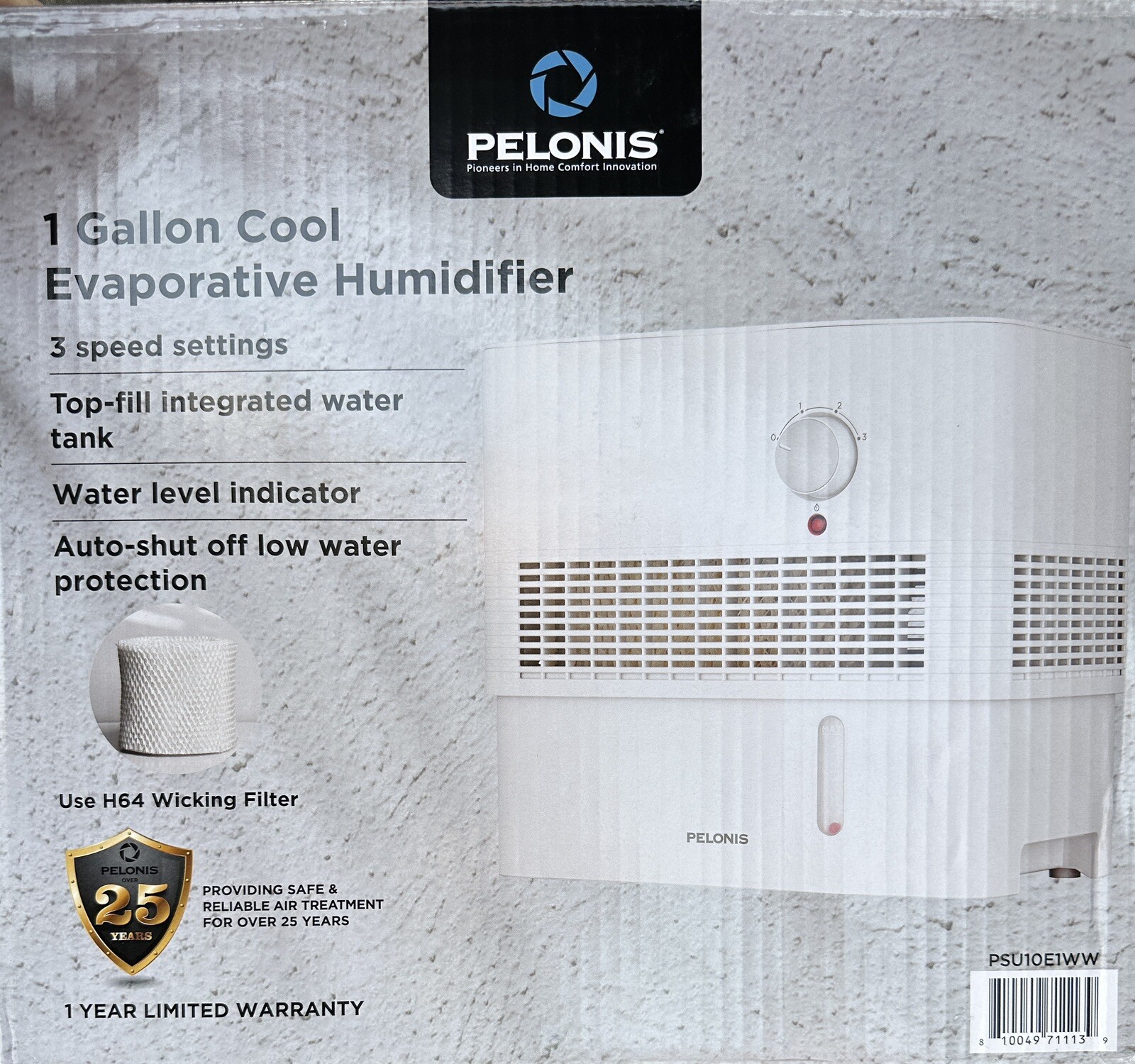 Pelonis 1 Gallon Cool Evaporative Humidifier White | eBay