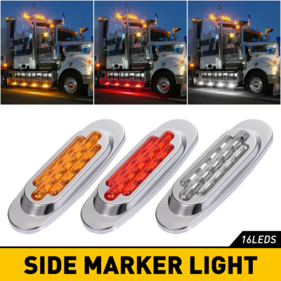 10X 12V Marker LIGHTS LED Amber Red Truck Trailer RV Oval Clearance ...