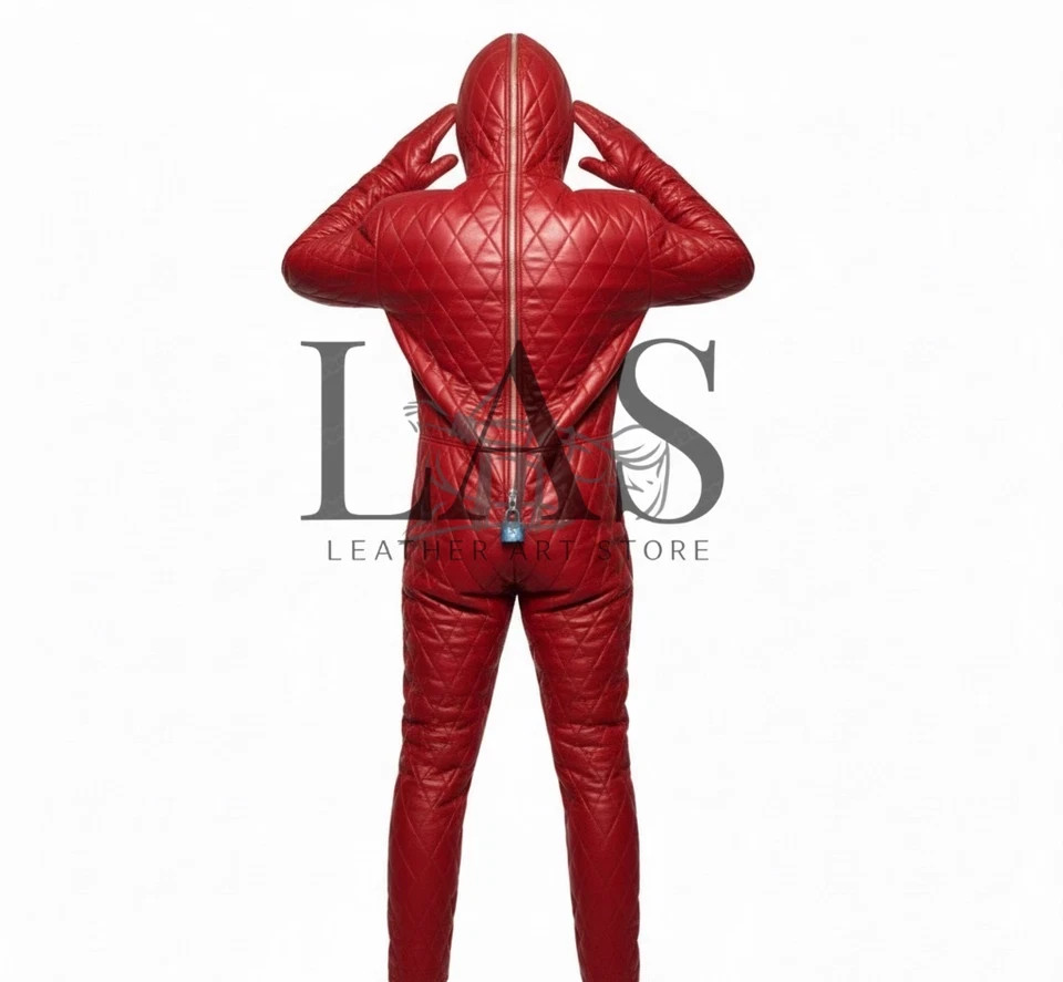 Red Quilted Spiderman Bondage Suit – Full Body Restraint BDSM Costume ...