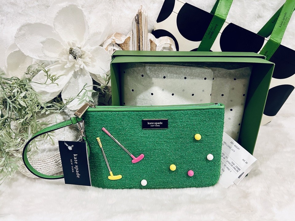 Kate Spade Golf Purse TEE TIME Astroturf Wristlet Wallet Novelty Summer ...