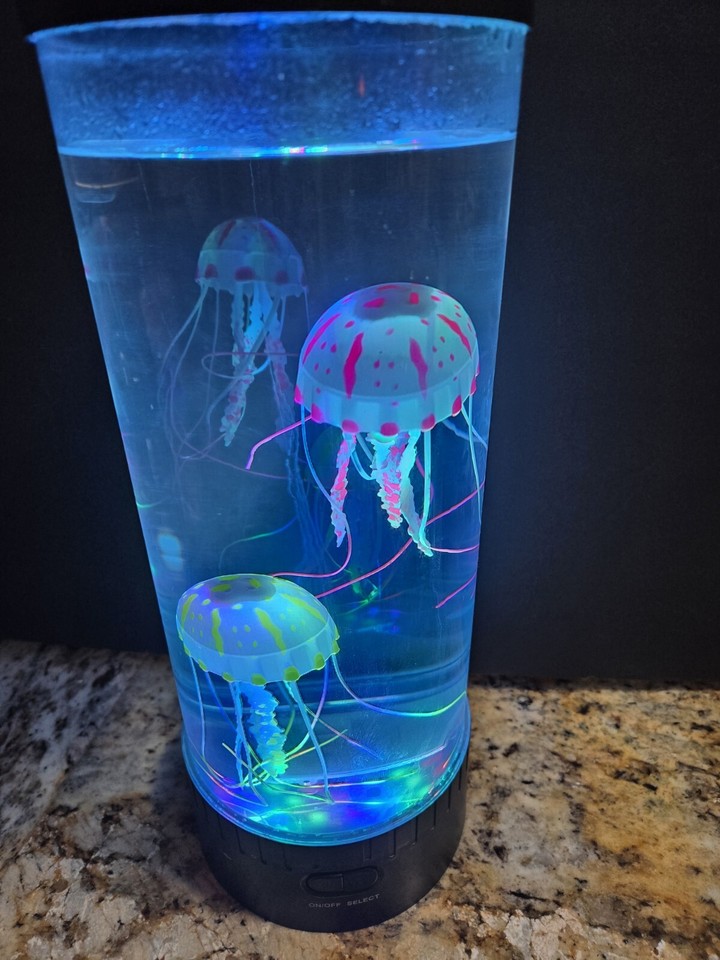 Hypnotic Jellyfish Desktop Aquarium w LED Lights #89171 Hammacher ...