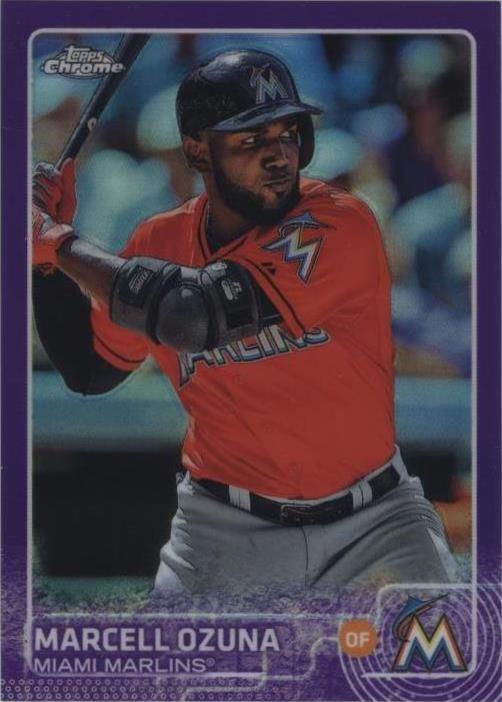 2015 Topps Chrome - Marcell Ozuna #182 Purple Refractor /250 for sale ...