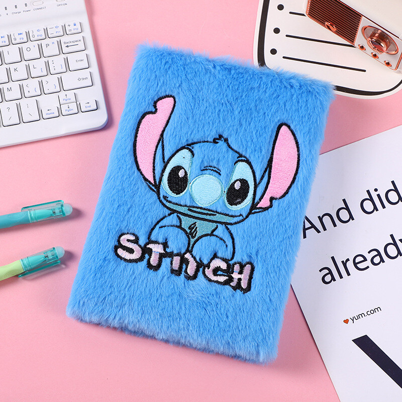 Children's Cartoon Stitch Notebooks Plush Notebook Student Diary Girls ...