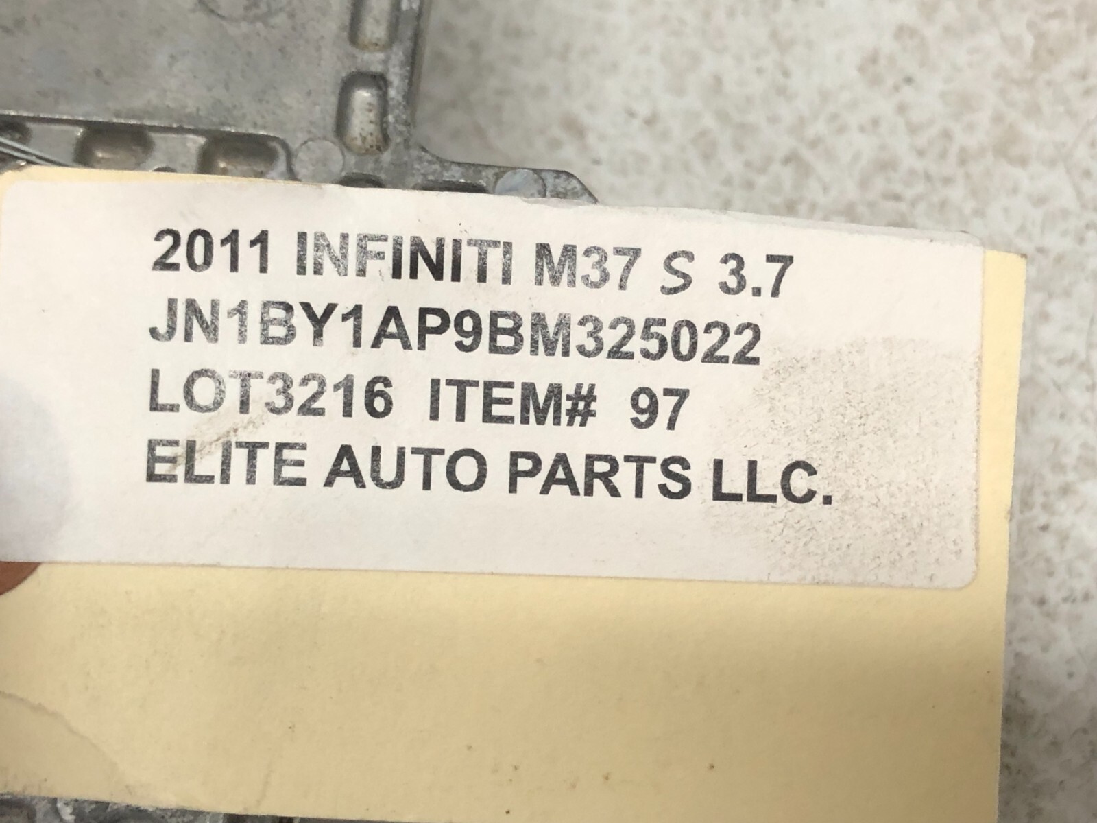 11-19 INFINITI M37 M56 Q70 VARIABLE VALVE CONTROL MODULE UNIT, LOT3216 ...