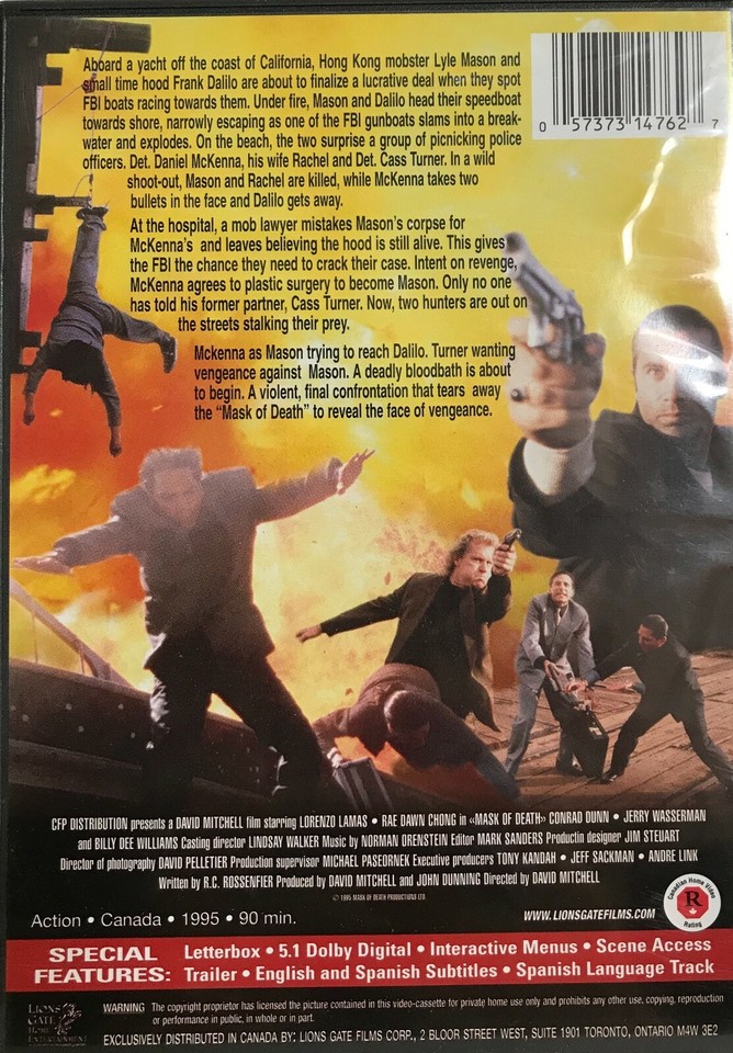 Mask of Death (DVD, 2001) Lorenzo Lamas, Rae Dawn Chong, Billy Dee ...