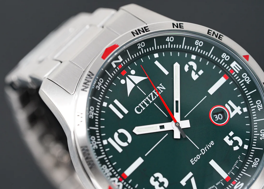 Citizen Green Dial Eco-Drive Date Display Men's Watch BM7551-84X ...