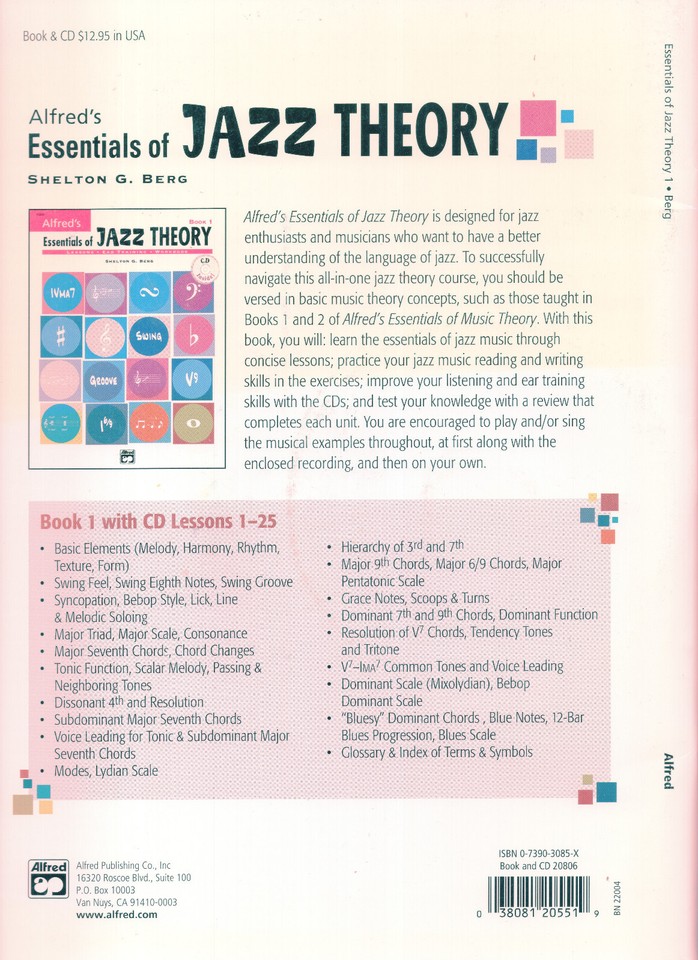 Shelton (Shelly) Berg: Essential of Jazz Theory Book 1, New with CD ...
