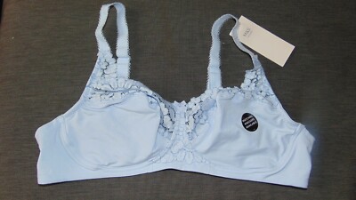 M&S Bra Full Cup 'Cool Comfort' Non-Padded Cotton Rich Lace Trim 40A Pl ...