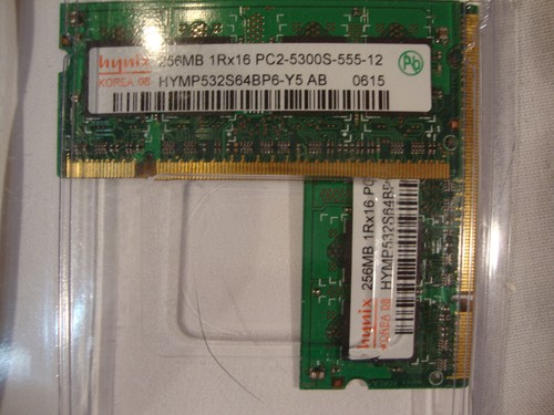 2 Hynix 256MB Laqptop Apple Ram Memory Sticks 1Rx16 PC2-5300S-555-12 ...