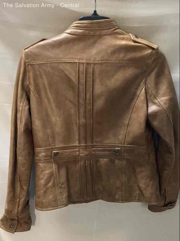 Kenneth Cole Reaction Womens Brown Leather Long Sleeve Motorcycle ...