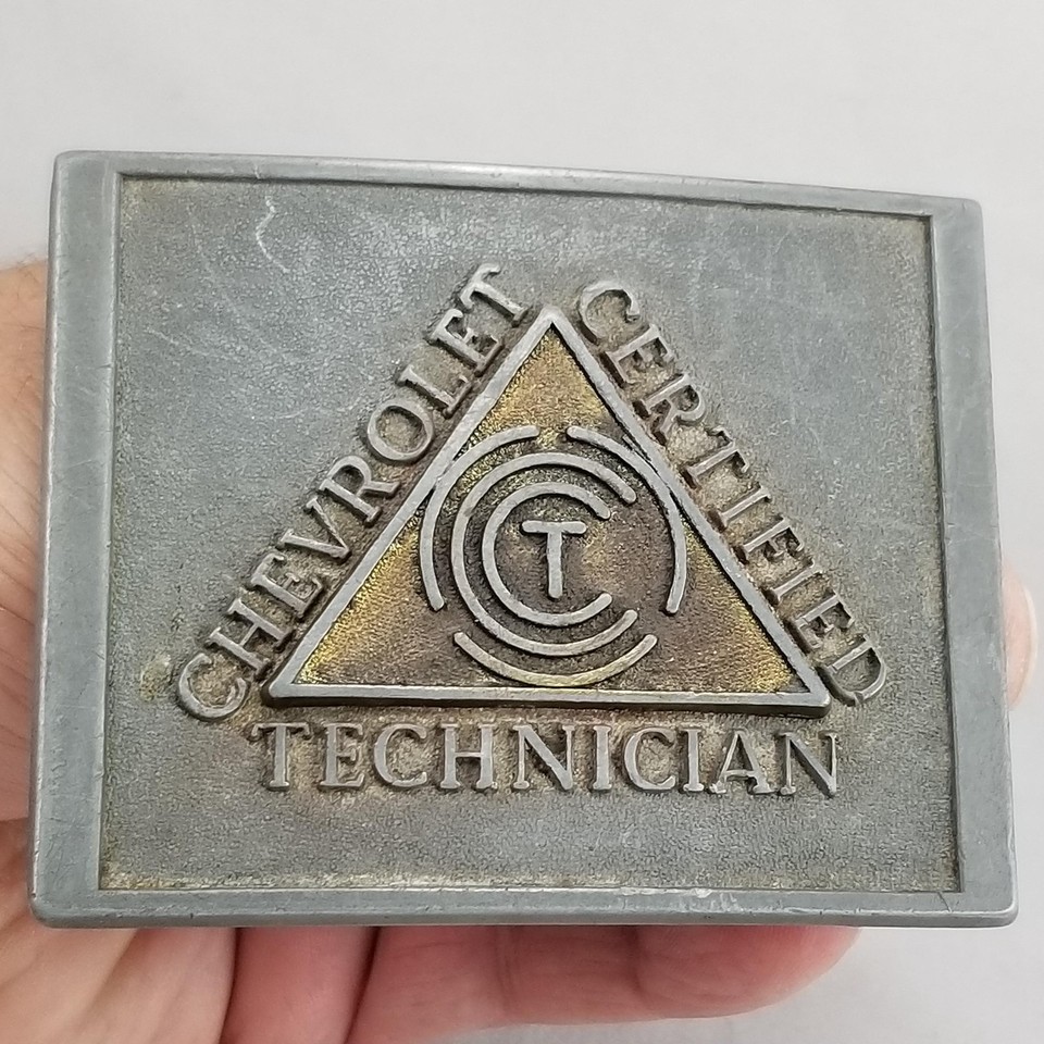 Vintage Belt Buckle Chevrolet Certified Technician Mechanic USA Made By ...