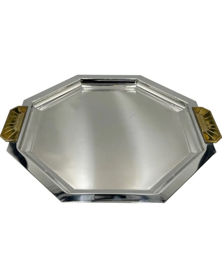 Vintage Jean Couzon Orfevre Art Deco Style Serving Tray 1985 Made in ...