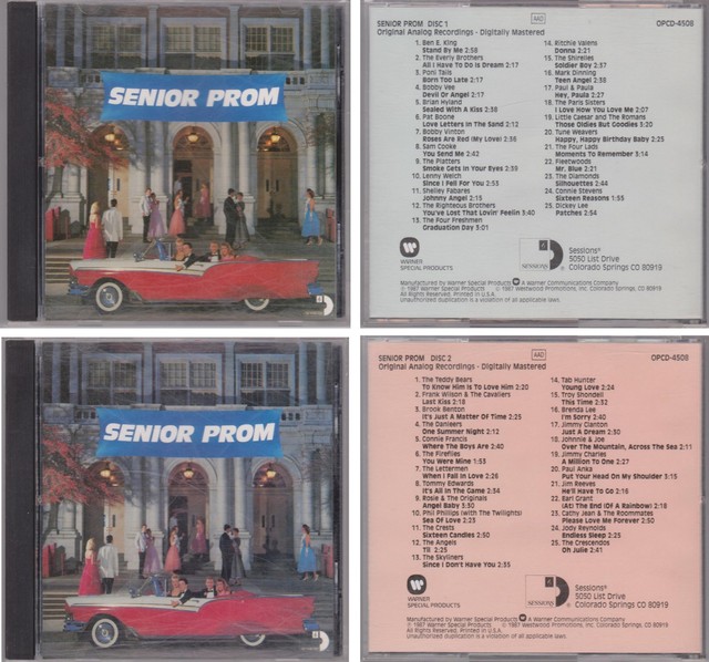 SESSIONS Presents SENIOR PROM 1987 Disc 1 & 2 CD Lot 50s 60s Classic ...