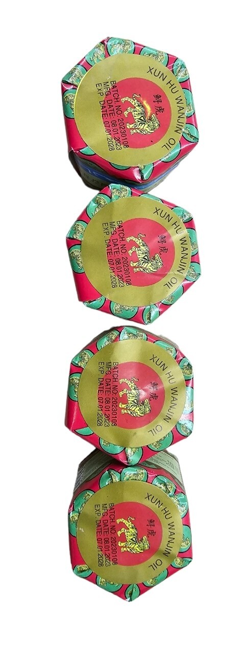 SET OF 4 XUN HU Tiger Balm WHITE Herbal Rub Arthritis Pain Relief ...