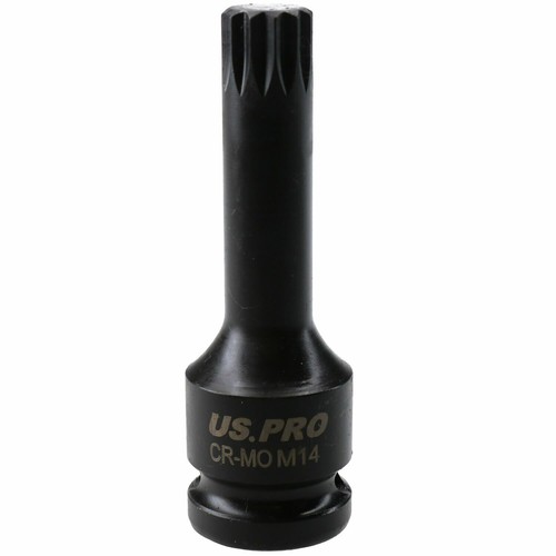 M14 x 78mm Spline Bit Triple Square Impacted Extra Long 1/2" Drive Male ...