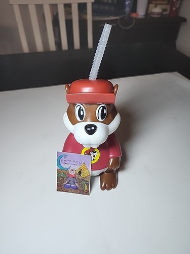 Buc-ee’s 3D 7” Beaver Plastic Travel Drink Cup w/Hat Lid & Bendy Straw ...
