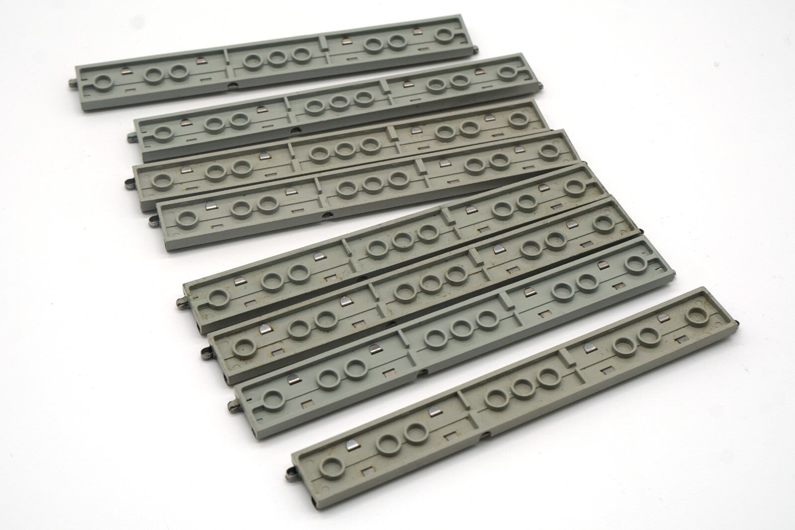 8x Lego 3242 Zug Schiene Train Track 12V Conducting Rail Ligth Gray ...