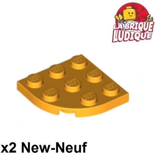 Lego - 2x Plate Round plaque ronde corner 3x3 bright light orange 30357 ...