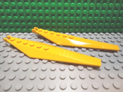 Lego 2 Bright Light Orange 3x12 hinge plate angled extension wing jet ...