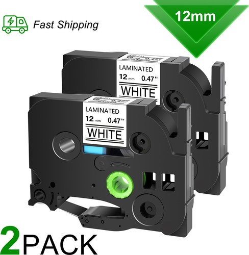 2PK Compatible with Brother PT-D210 TZ231 TZe-231 12mm Black On White ...