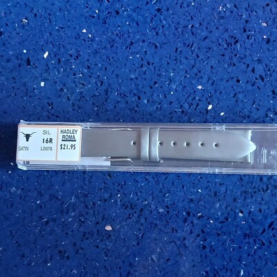 Watch Band Hadley Roma 16R Silver Genuine Leather NIB | eBay