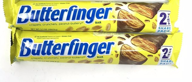 2 Butterfinger Original Recipe Candy Bar 2 piece Share Pack 3.7 oz each ...