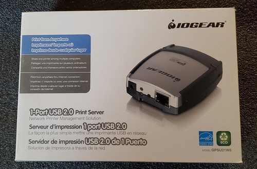 IOGEAR GPSU21 [GPSU21W6] USB 2.0 Network (Wired Ethernet) Print Server ...