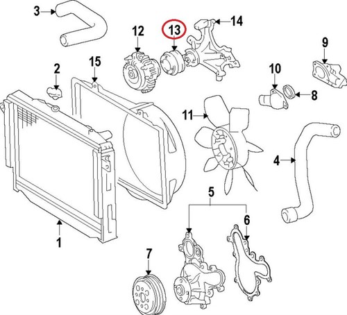 For Toyota Genuine Engine Cooling Fan Clutch Pulley 1637138010 | eBay
